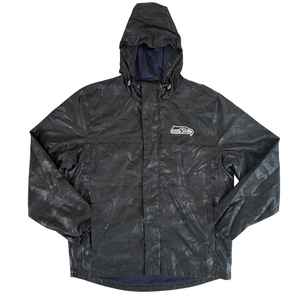 G-III | Jackets & Coats | Seattle Seahawks Tonal Black Camo Hooded Rain ...